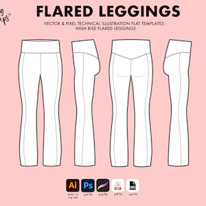 Flat Technical Drawing - Flared Legging Template - Vector & Pixel - Etsy