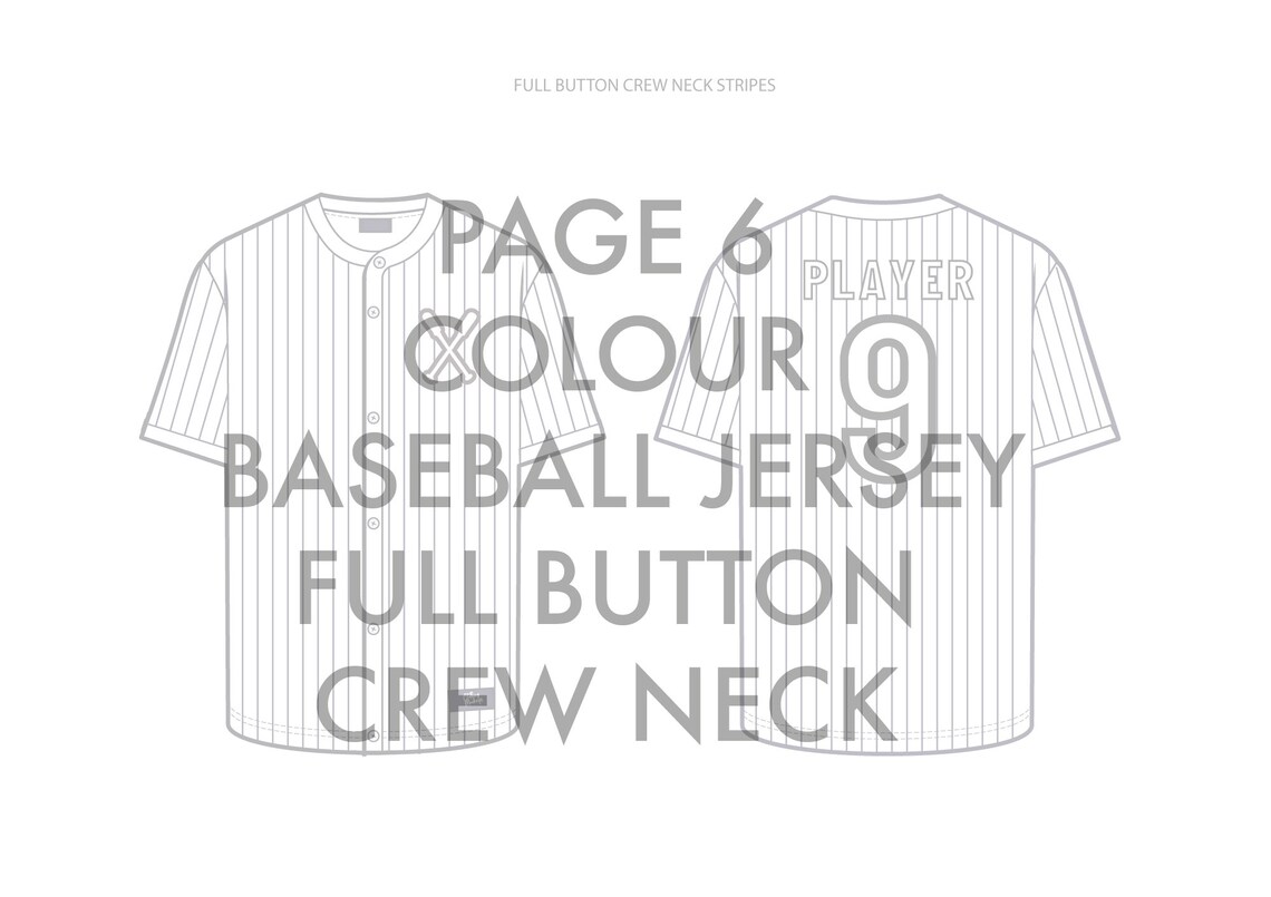 Baseball Jersey Pack Illustrator Photoshop Procreate Canva Flat ...