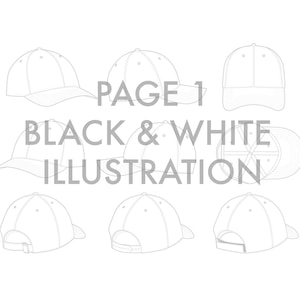 Flat Technical Drawing - Baseball Cap Vector Illustration - Etsy