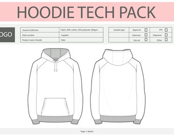 Tech Pack for Hoodie - Etsy