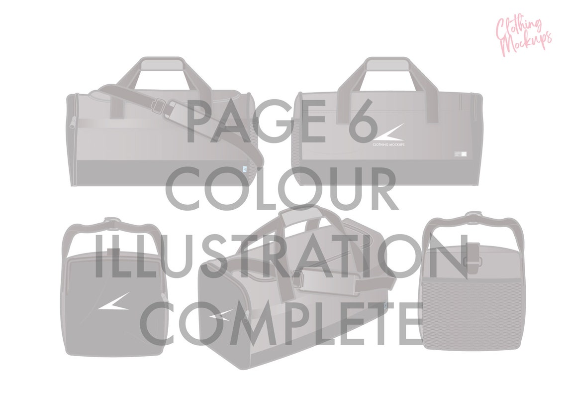 Duffel Bag - Flat Technical Fashion Drawing Illustration Vector Ai Psd ...