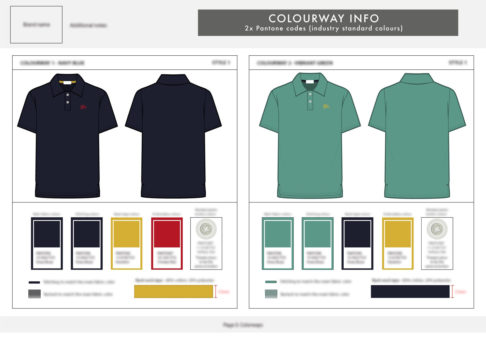 Polo Shirt Pique TECH PACK Illustrator Photoshop Procreate Size Chart ...