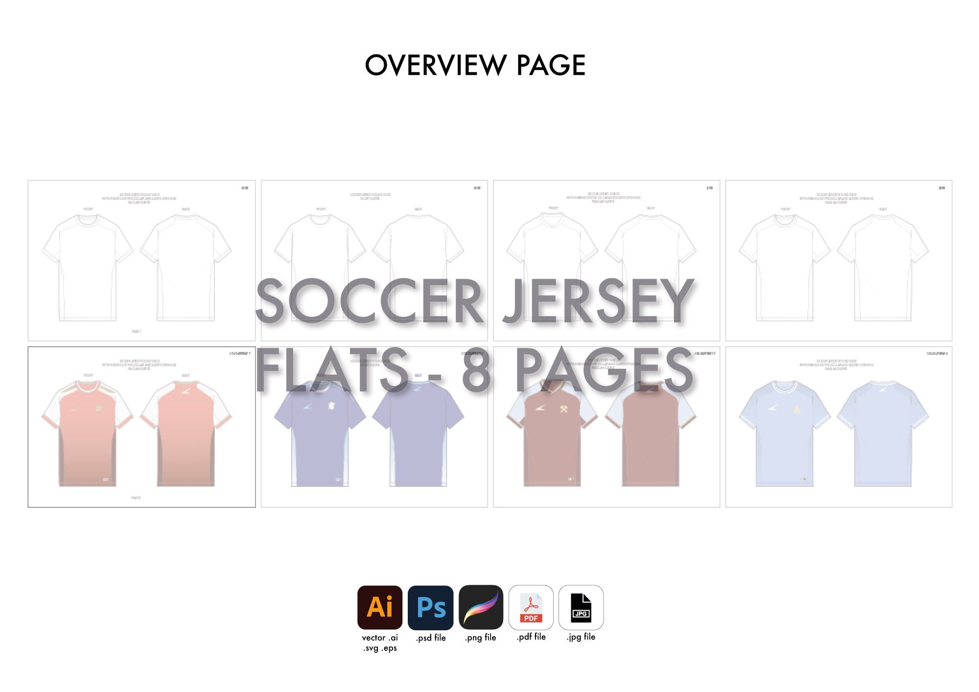 Soccer Jersey Pack Illustrator Photoshop Procreate Flat Illustrations ...