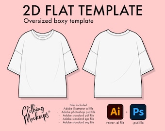 Flat Technical Drawing Perfect for Tech Pack, Oversized Boxy Short ...