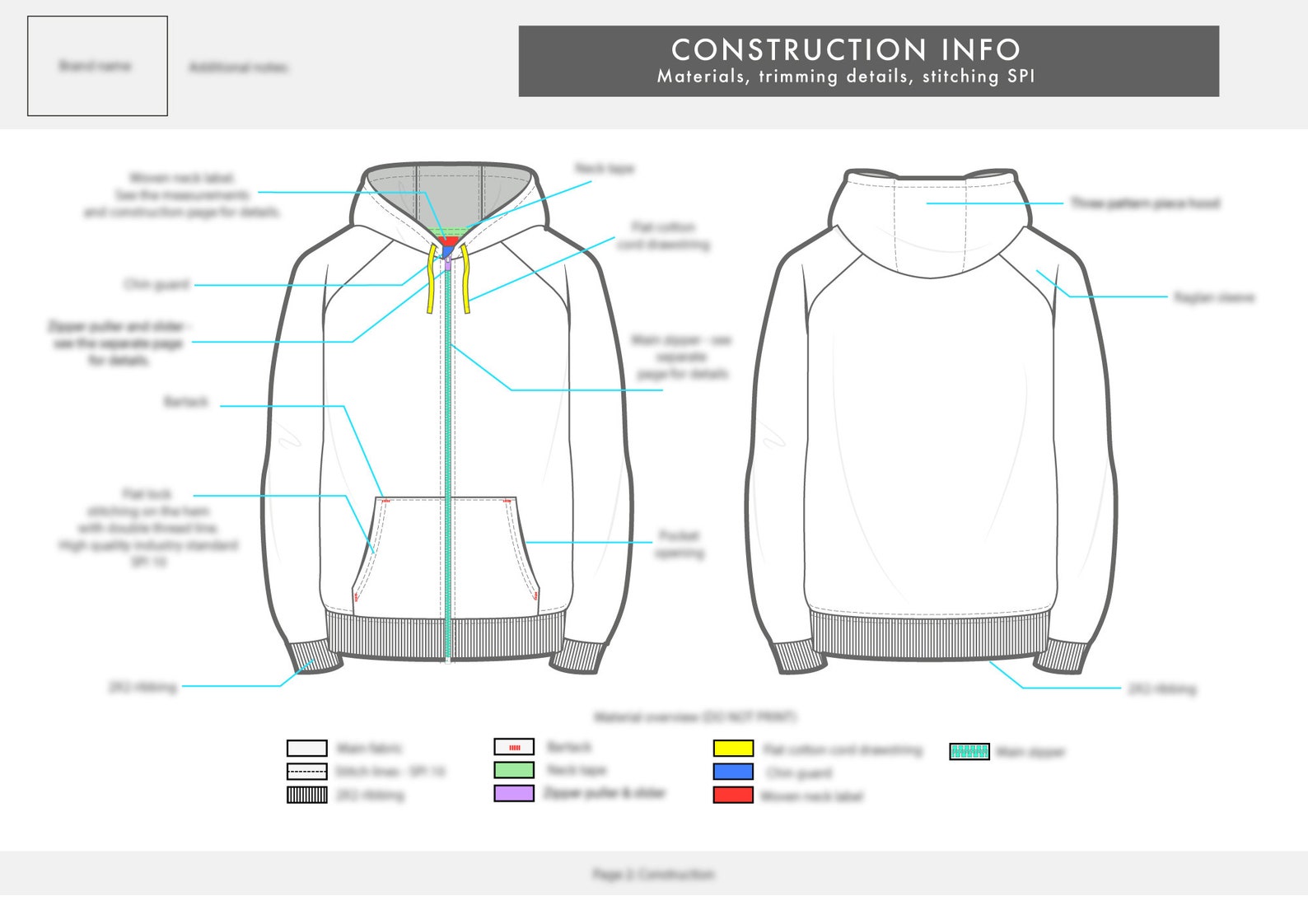 Full Zip Hoodie TECH PACK - Etsy