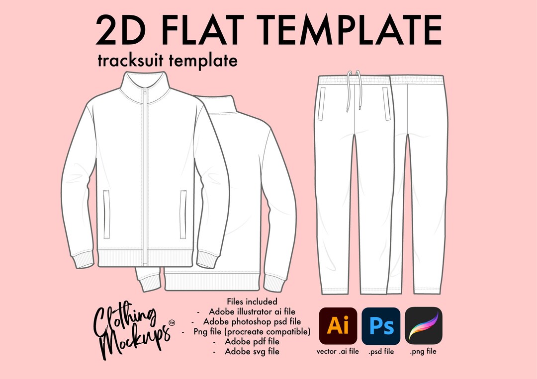 Tracksuit Flat Technical Fashion Drawing Illustration Illustrator ...