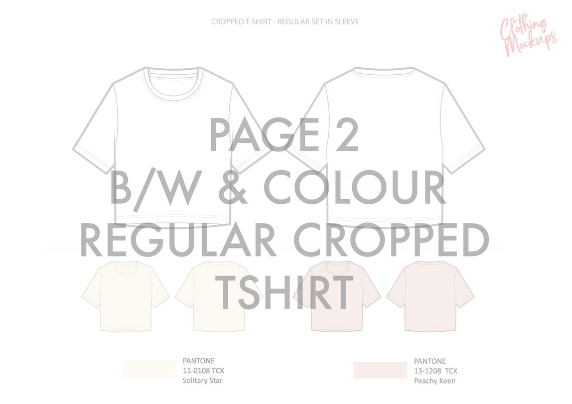 Fashion Flats - Cropped T-shirt Template Pack - Etsy