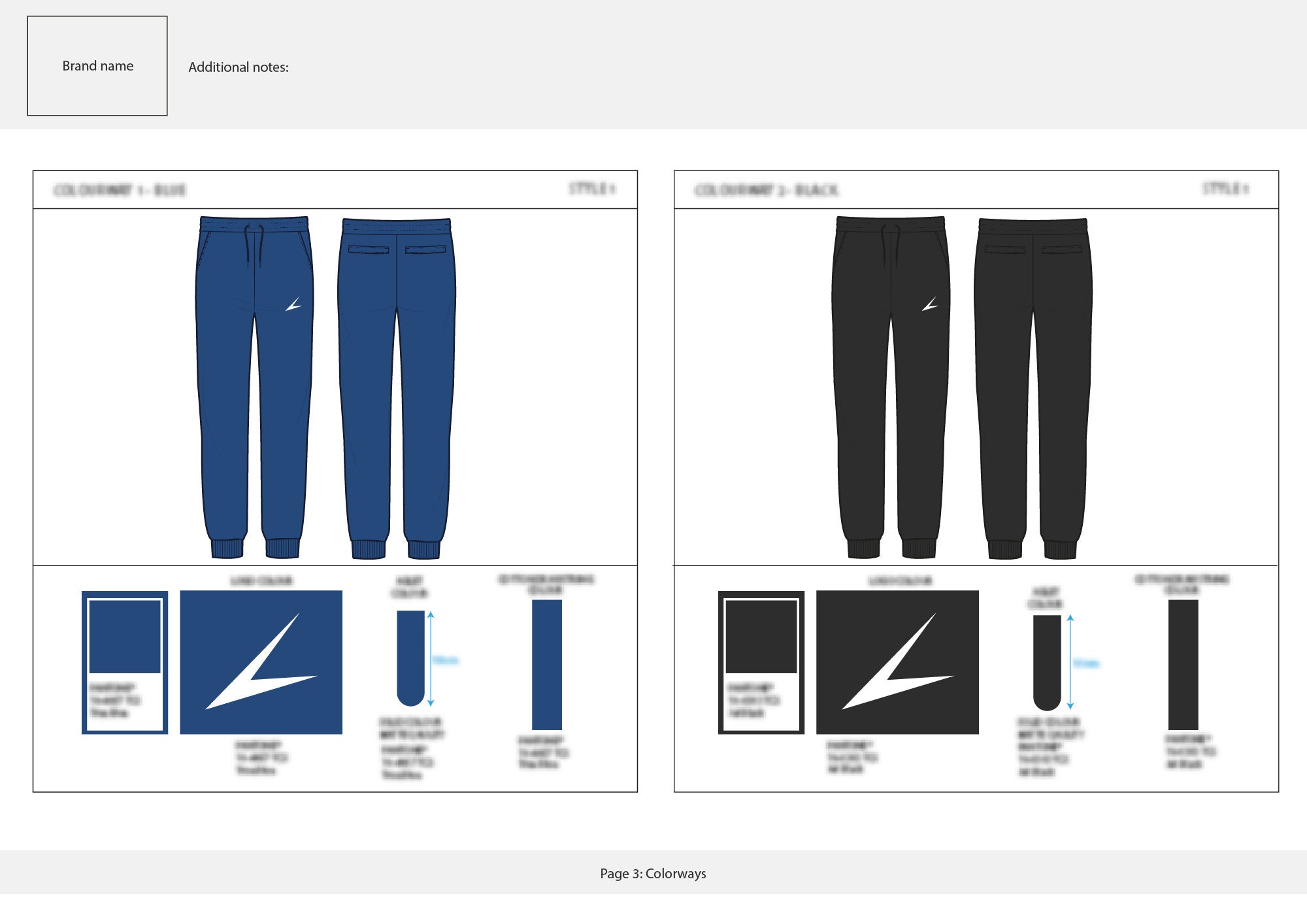 Sweatpants Joggers TECH-PACK Illustrator Photoshop Procreate Size Chart ...