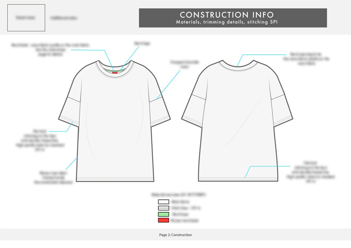 Oversized Boxy T-shirt TECH-PACK Illustrator Photoshop Procreate - Etsy