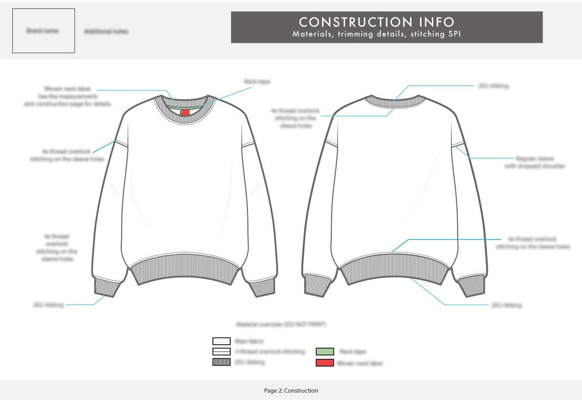 Oversized Sweater TECH PACK Illustrator Photoshop Procreate - Etsy