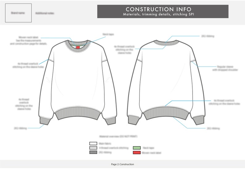 Oversized Sweater TECH PACK Illustrator Photoshop Procreate - Etsy