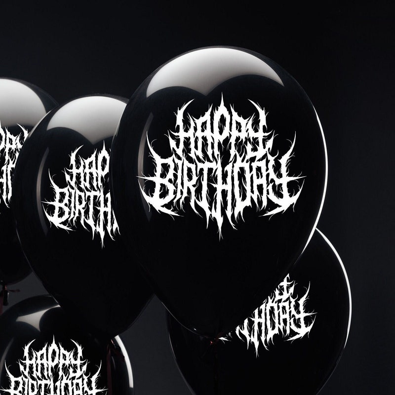 Happy Birthday Black Balloons - Etsy
