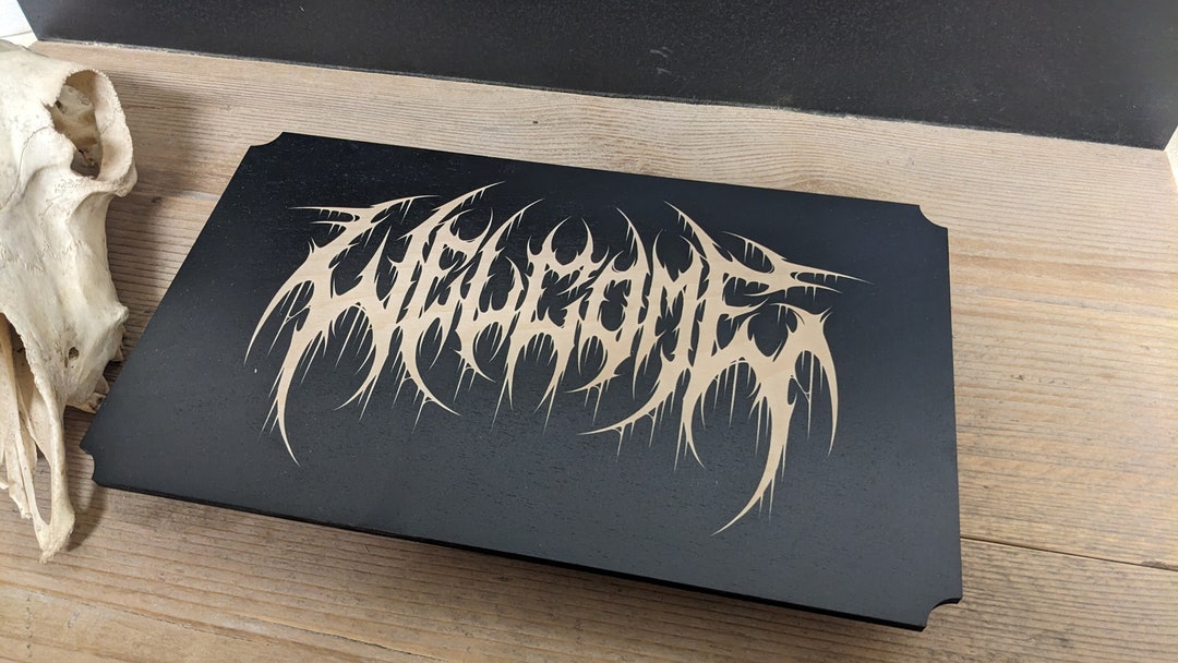 Welcome Sign - Heavy Metal Style - Etsy