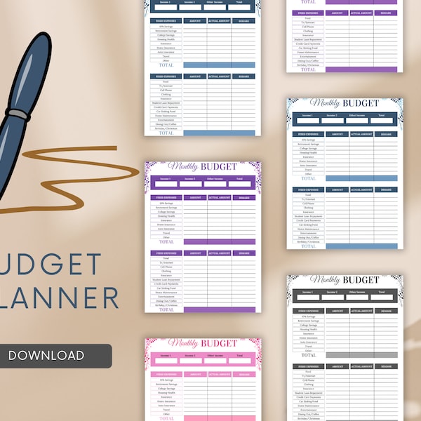 Finance Planner BUNDLE Budget Planner Templates, Financial Savings ...