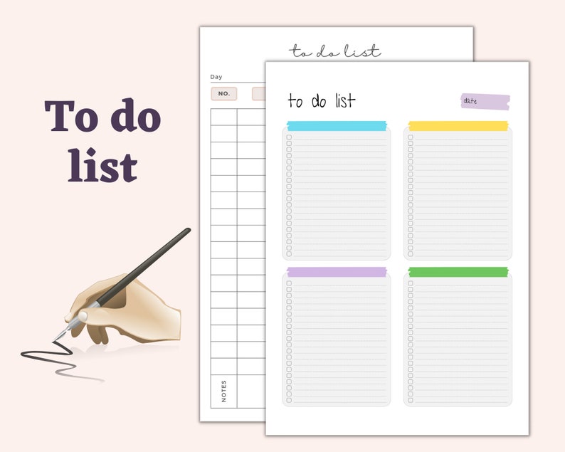 To Do List Pages, Daily to Do List, Grocery List, Shopping List ...