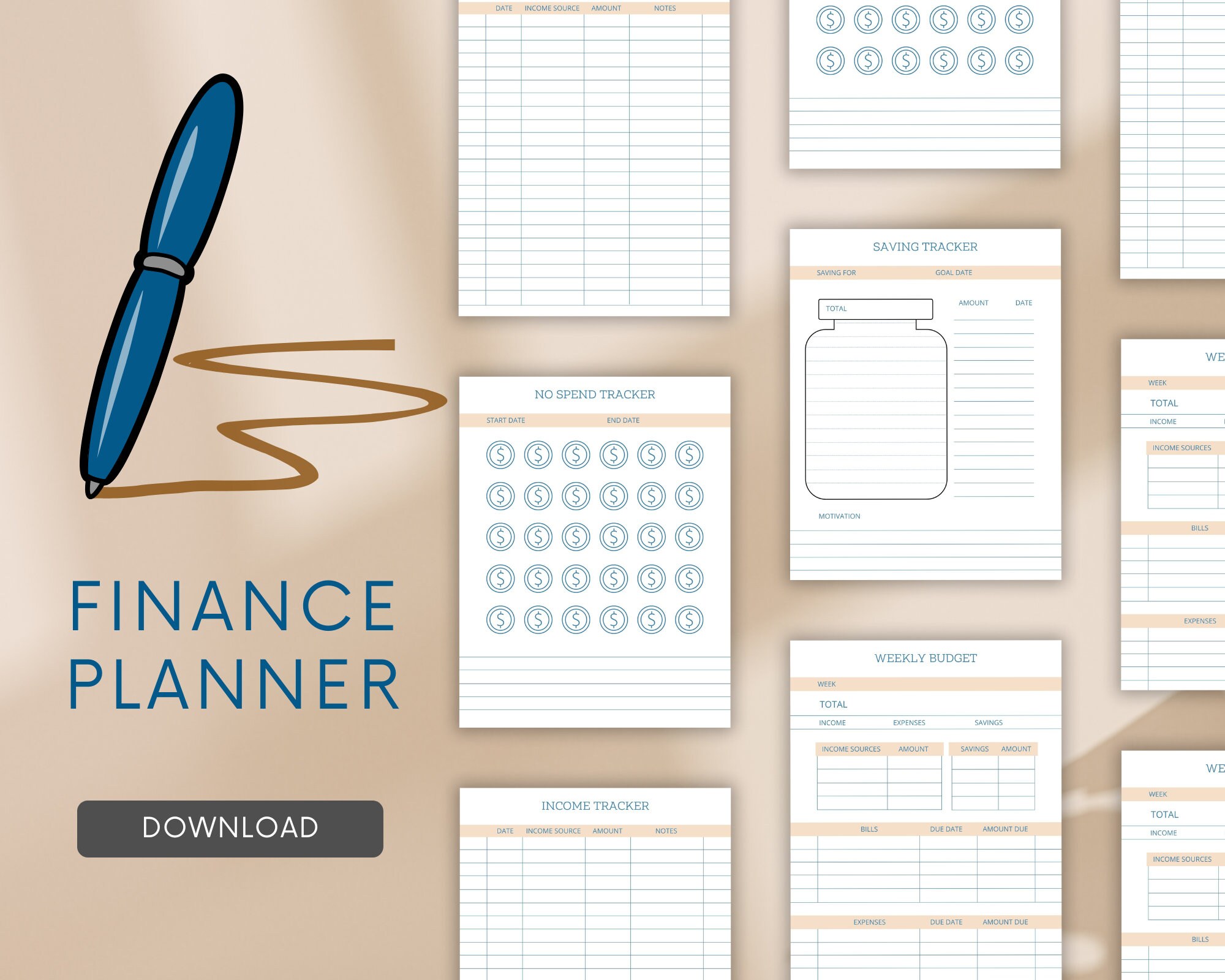 Finance Planner BUNDLE! Budget Planner Templates, Financial Savings ...
