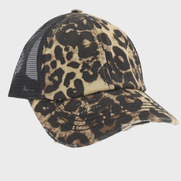 Messy Bun Cap for Women | High Ponytail Baseball Hat | Distressed Criss ...