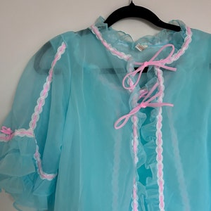 60s Babydoll Nightie Nightgown Frilly Sheer Robe and Gown - Etsy