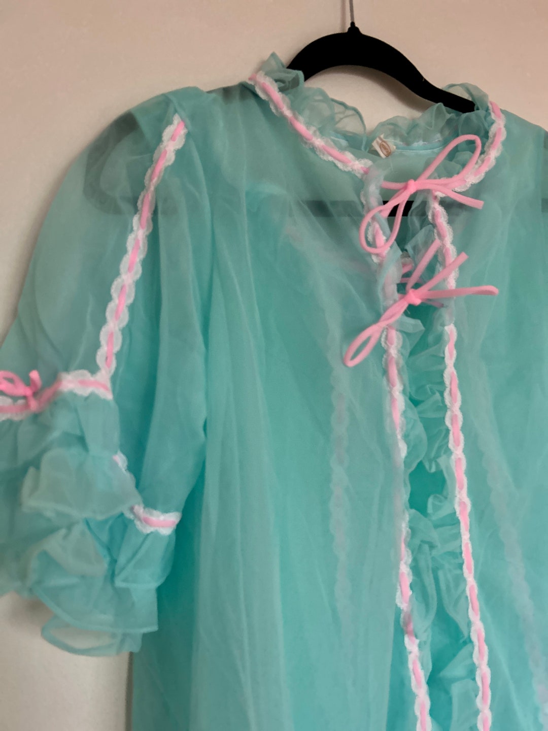 60s Babydoll Nightie Nightgown Frilly Sheer Robe and Gown - Etsy