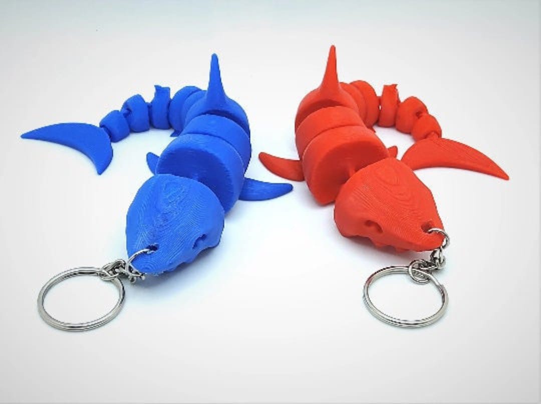 Articulated Shark Key Chain - Etsy