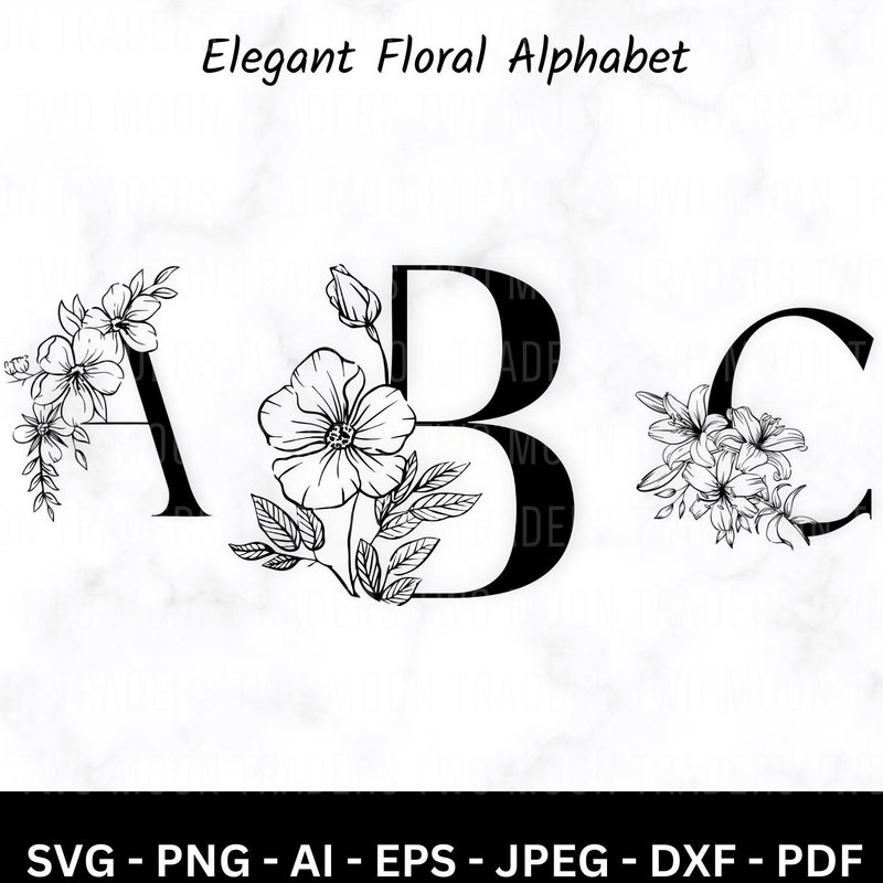 Flower Monogram Svg - Etsy