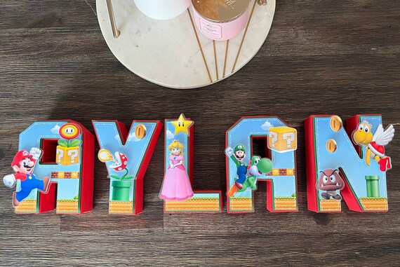 Super Mario 3d Letters Super Mario Decorations Super Mario - Etsy