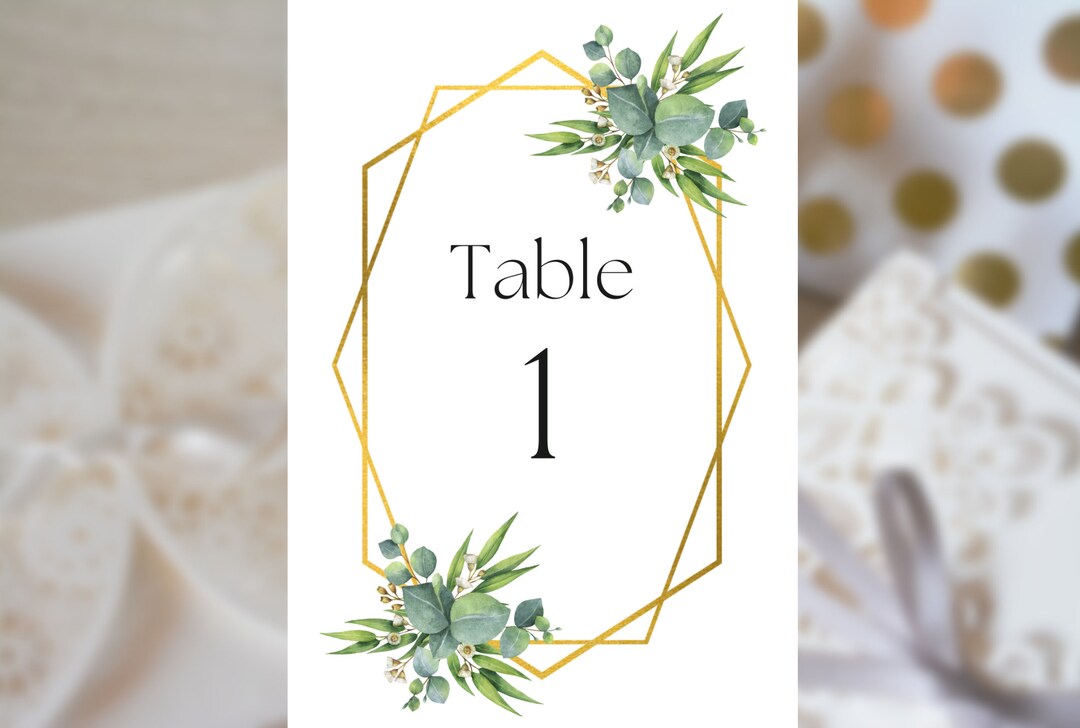 Table Numbers Geometric Gold for Digital Download - Etsy