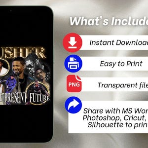 Usher Bootleg Past Present Future Concert Tshirt Digital Design PNG ...