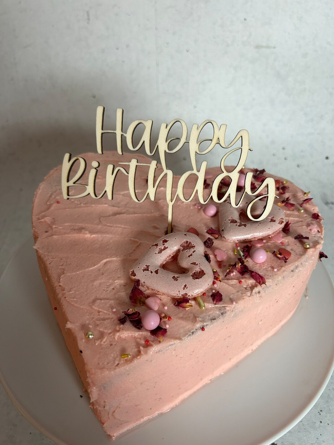 Wooden Cake Topper Cake Topper Birthday Birthday Cake Cake Plug Happy ...