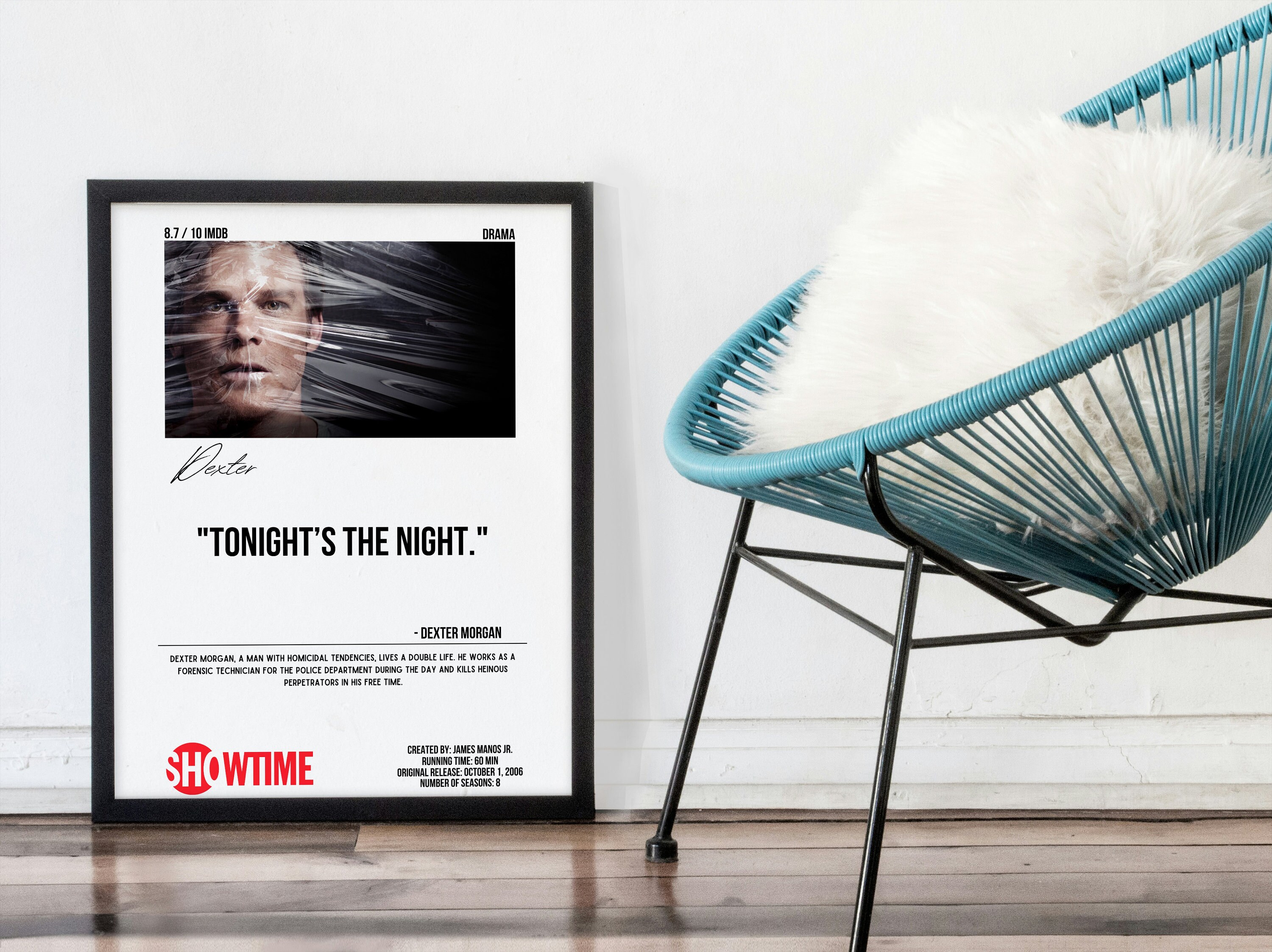Dexter Tv Wall Art | Modern Poster | Minimalist Movie Poster | Vintage ...
