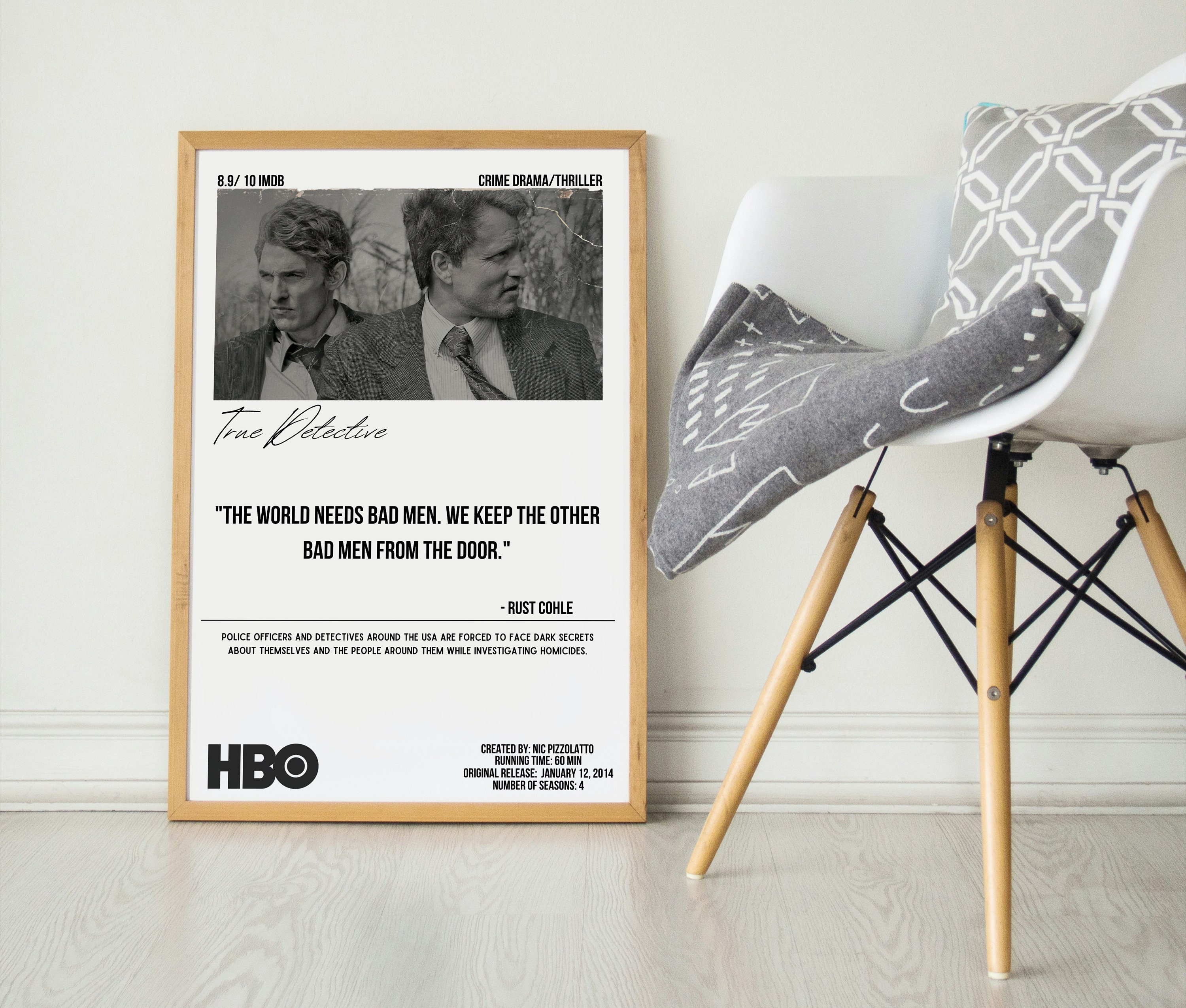 True Detective Wall Art | Modern Poster | Minimalist Movie Poster ...