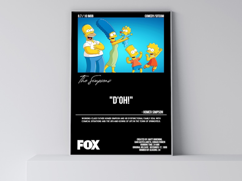 The Simpsons | Movie Quotes | Minimalist Movie Poster | Vintage Retro ...