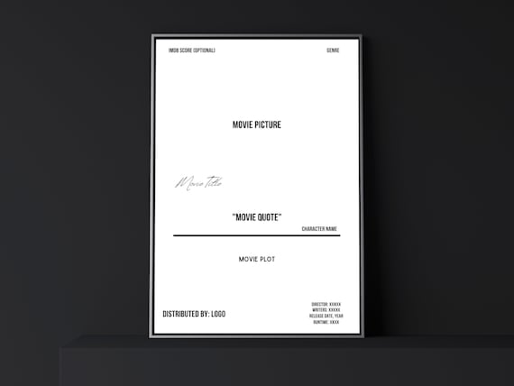 Custom Movie Quote Custom Movie Poster Movie Quotes | Etsy