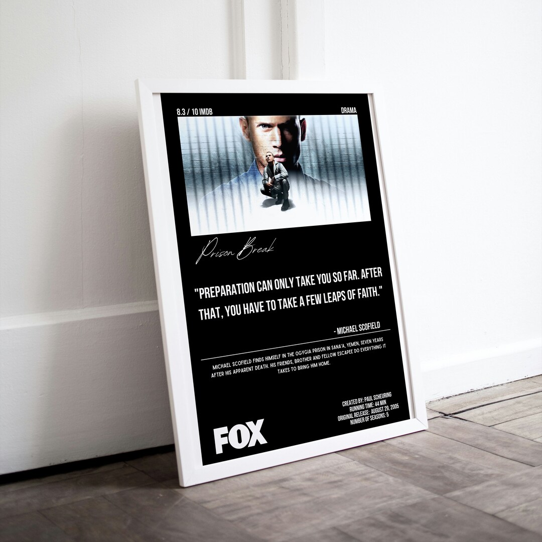 Prison Break Wall Art | Modern Poster | Minimalist Movie Poster ...