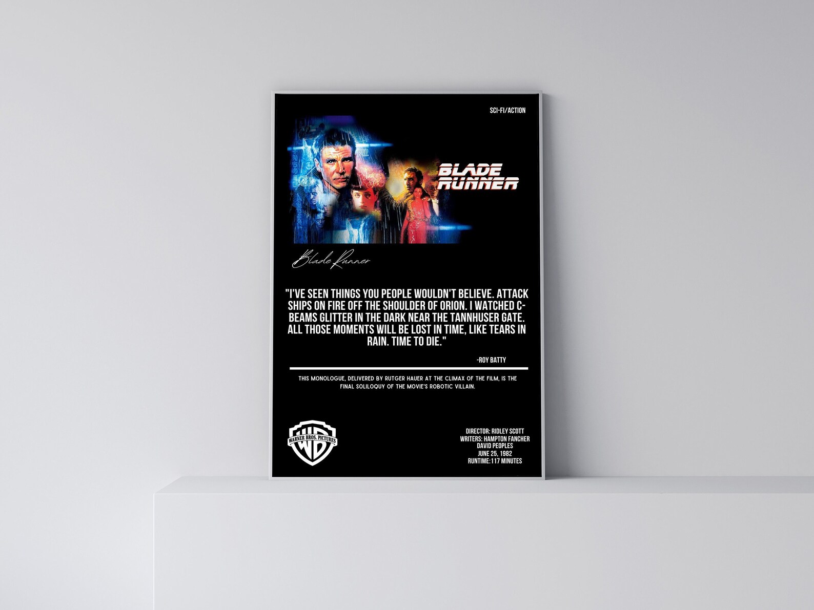 Blade Runner | Movie Quotes | Minimalist Movie Poster | Vintage Retro ...