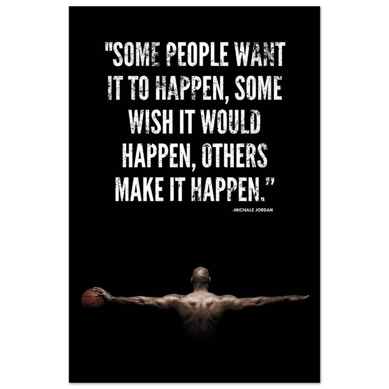 Michael Jordan Quote Poster, Inspirational Mindset Reminder Canvas ...