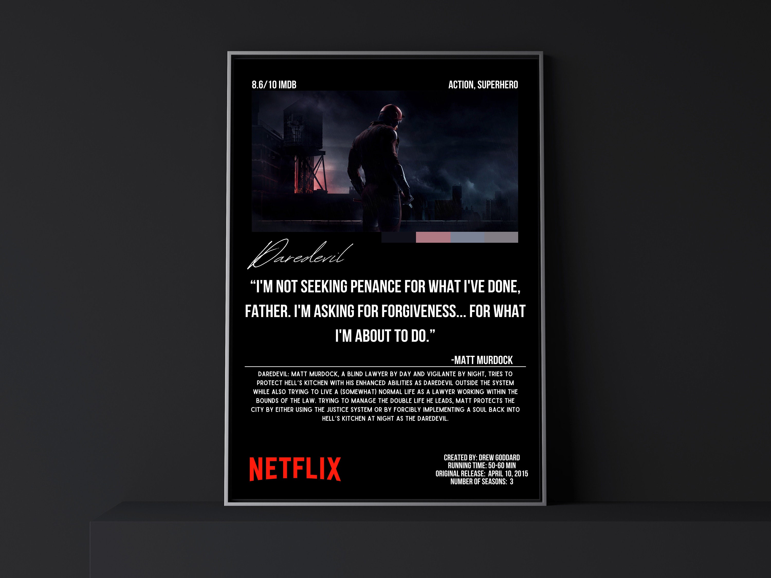 Daredevil | Tv Series Quotes | Minimalist Movie Poster | Vintage Retro ...