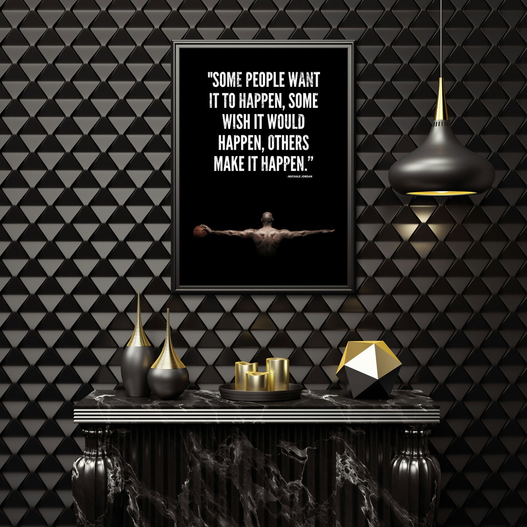 Michael Jordan Quote Poster, Inspirational Mindset Reminder Canvas ...