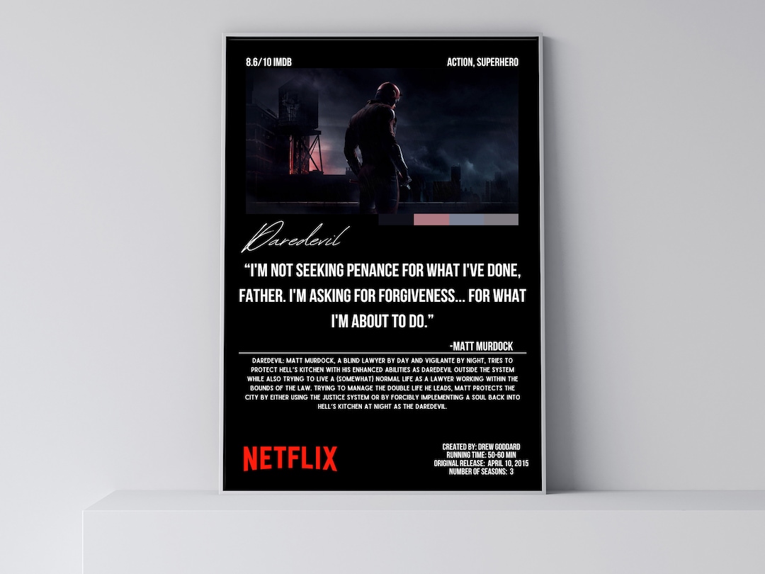 Daredevil | Tv Series Quotes | Minimalist Movie Poster | Vintage Retro ...
