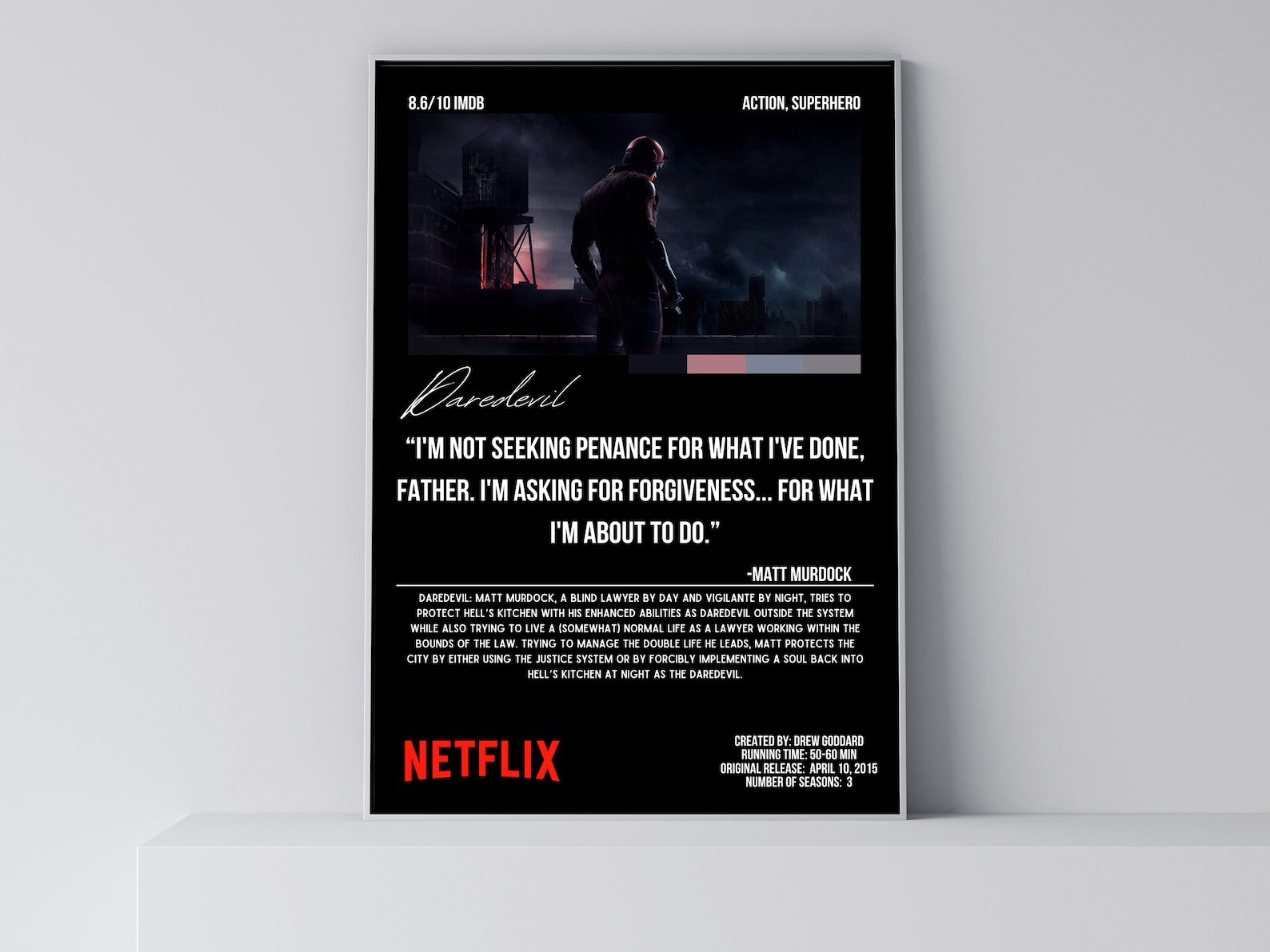 Daredevil | Tv Series Quotes | Minimalist Movie Poster | Vintage Retro ...