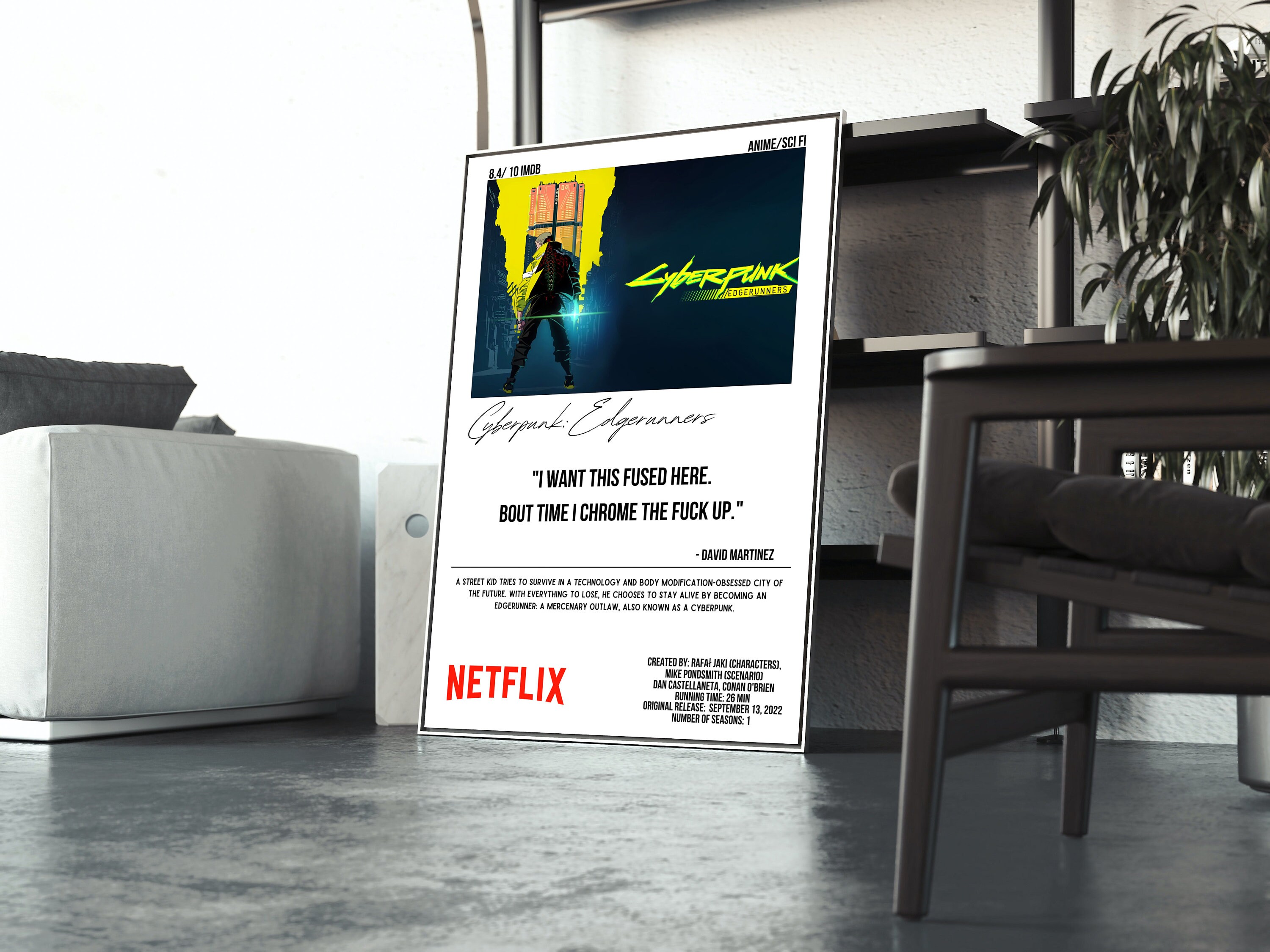 Cyberpunk Edgerunners | Tv Series Quote | Minimalist Movie Poster ...