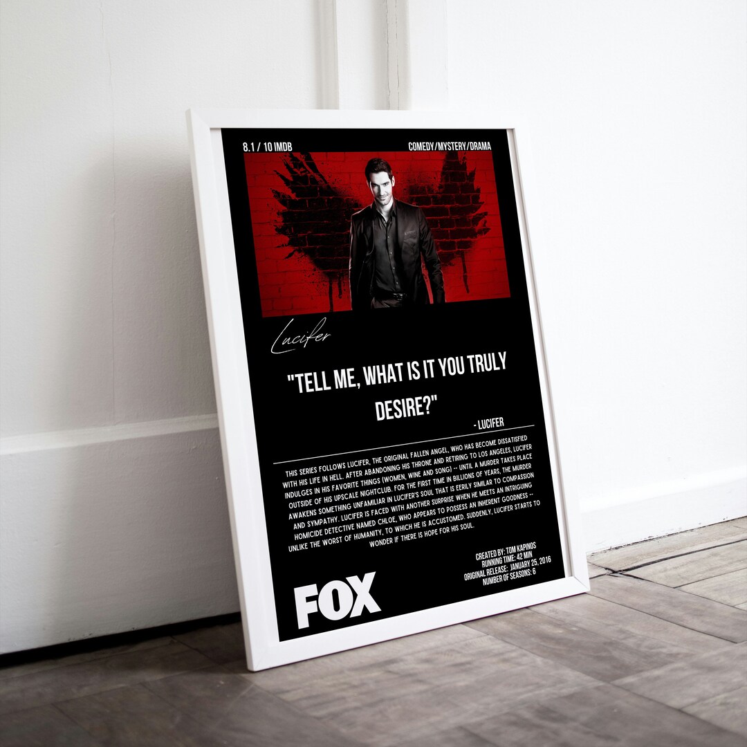 Lucifer Wall Art | Modern Poster | Minimalist Movie Poster | Vintage ...