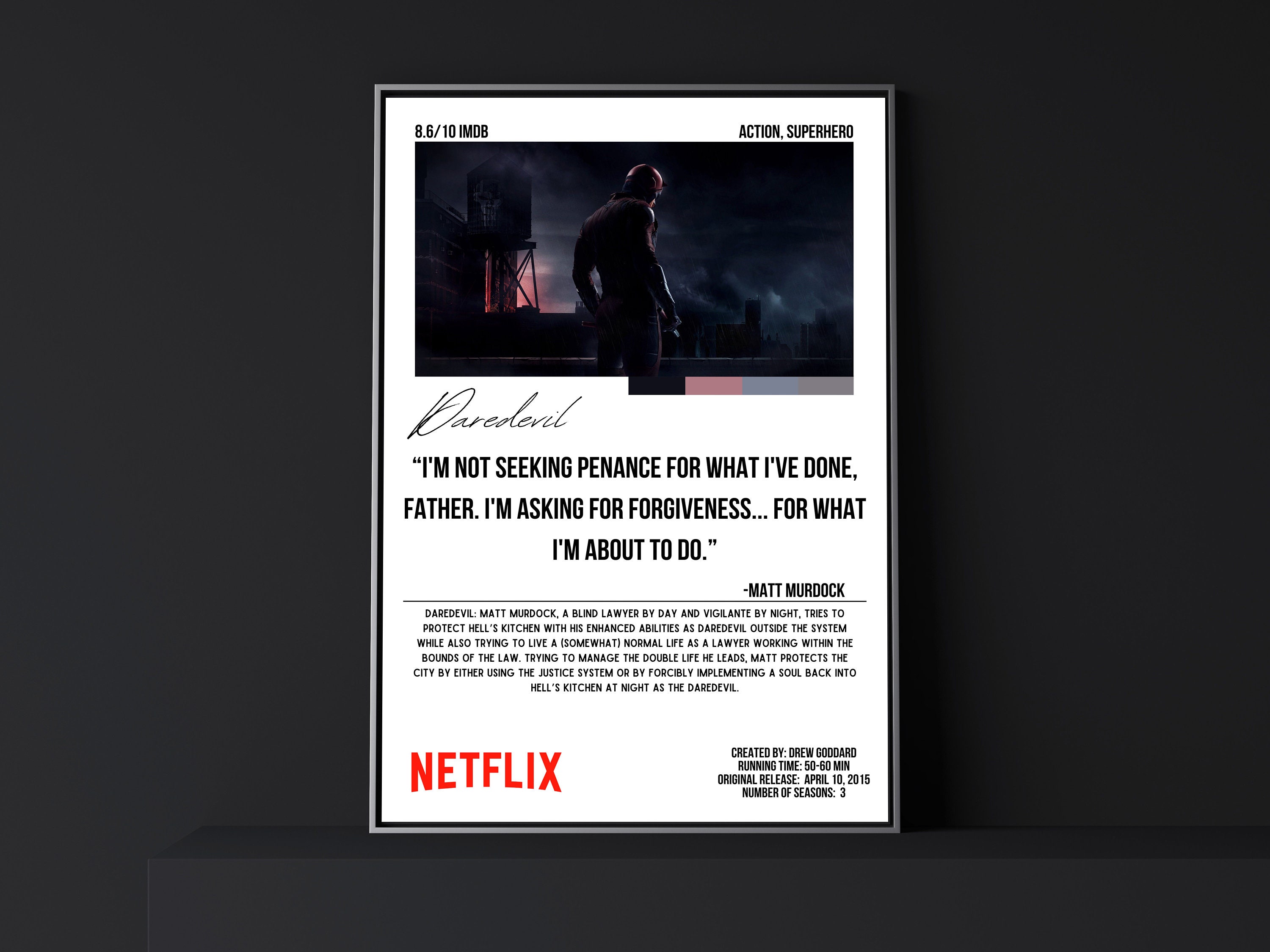 Daredevil | Tv Series Quotes | Minimalist Movie Poster | Vintage Retro ...