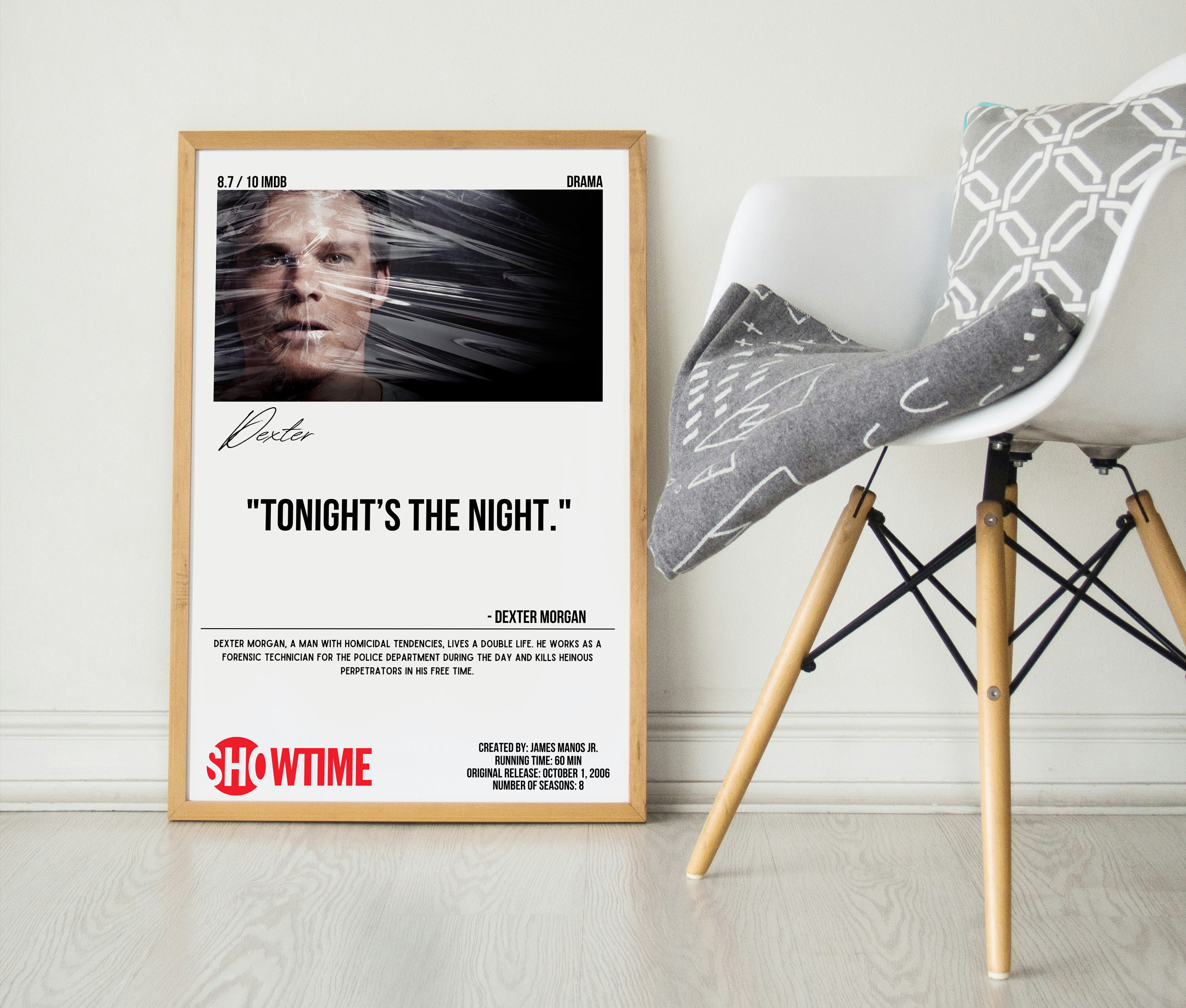 Dexter Tv Wall Art | Modern Poster | Minimalist Movie Poster | Vintage ...