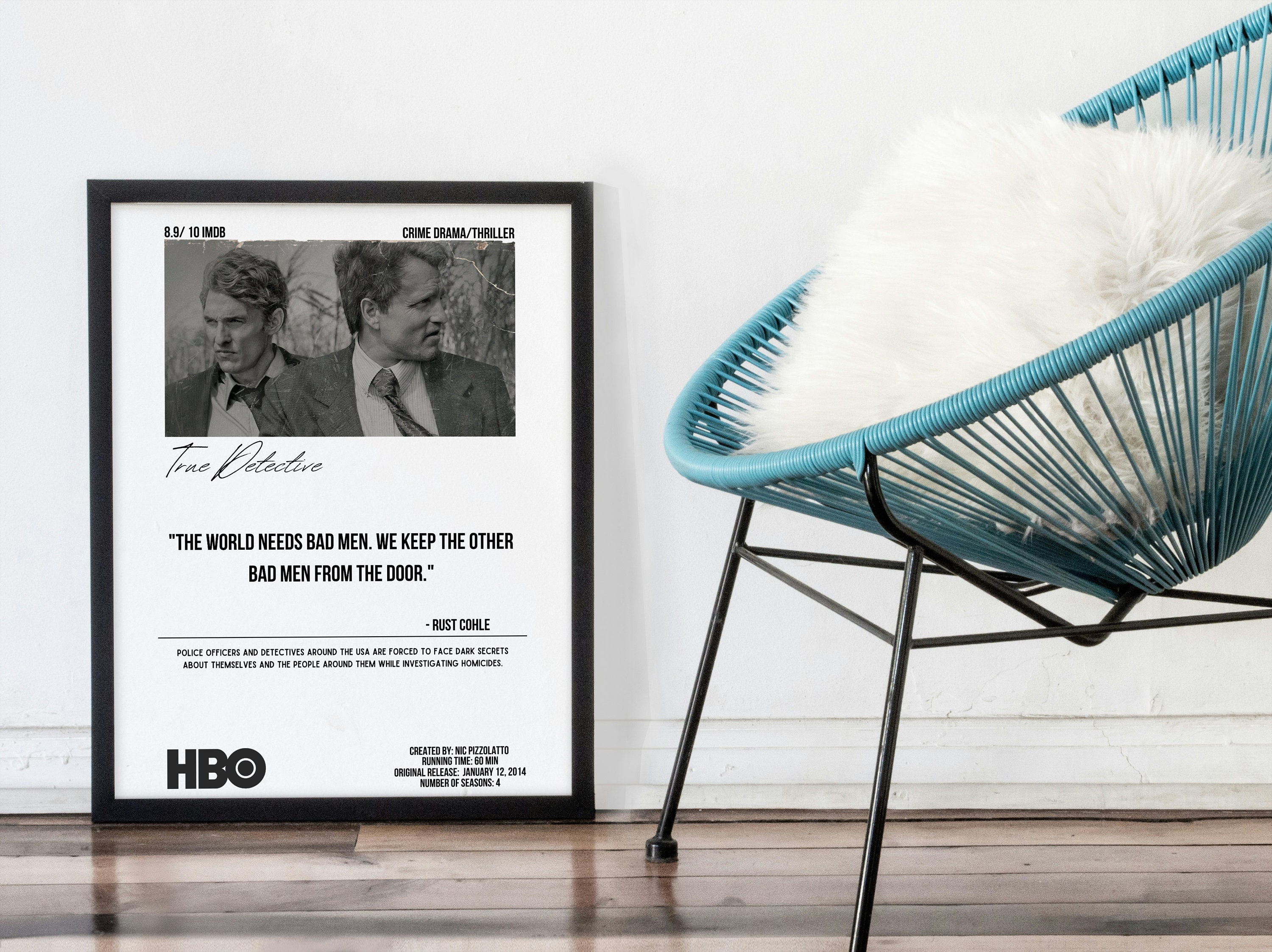 True Detective Wall Art | Modern Poster | Minimalist Movie Poster ...