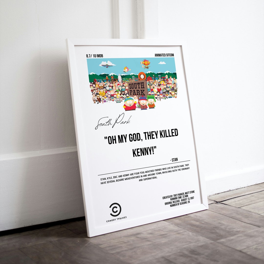 South Park Wall Art Modern Poster Minimalist Movie Poster Vintage Retro ...