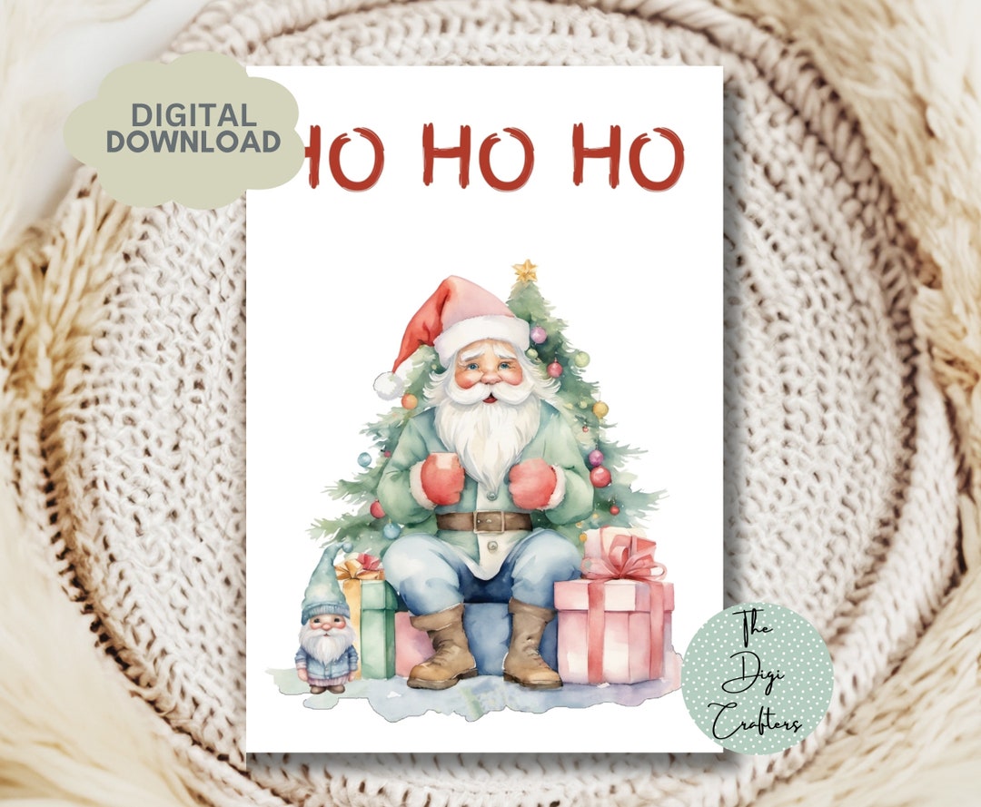 Printable Christmas Card. Instant Download. 7 X 5 Inch Greeting Card ...