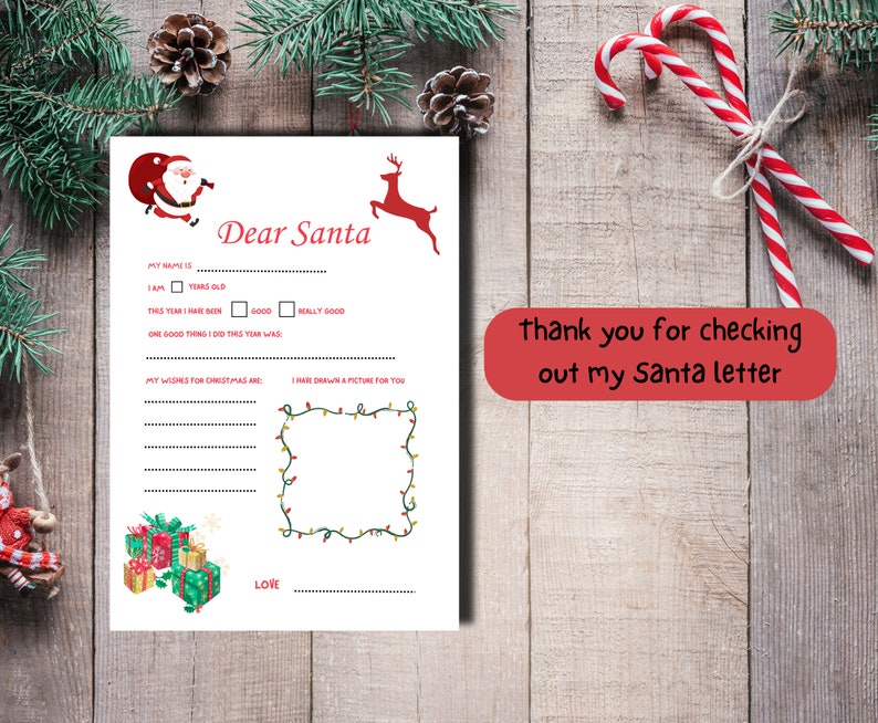 Letter for Santa. Printable Letter for Santa. Instant Download. Print ...