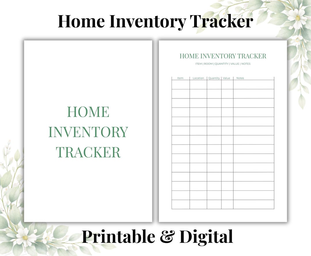 Home Inventory Tracker Printable | Household Inventory List | A4 US ...