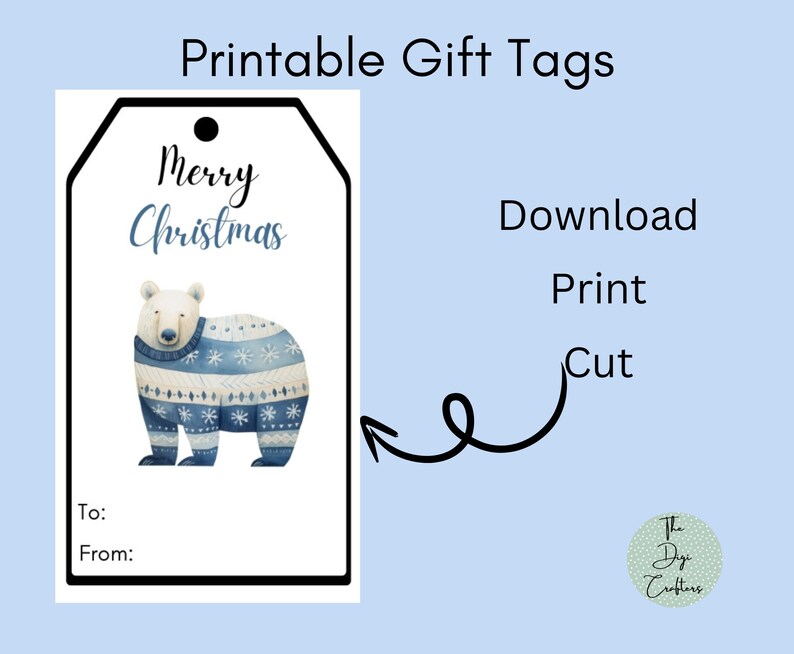 Christmas Gift Tags. Printable Gift Tags. Holiday Gift Tag. Instant ...